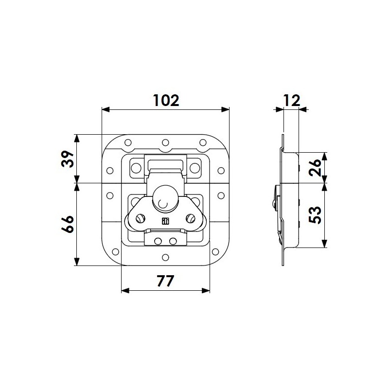 Butterfly latch medium "automatic", cranked